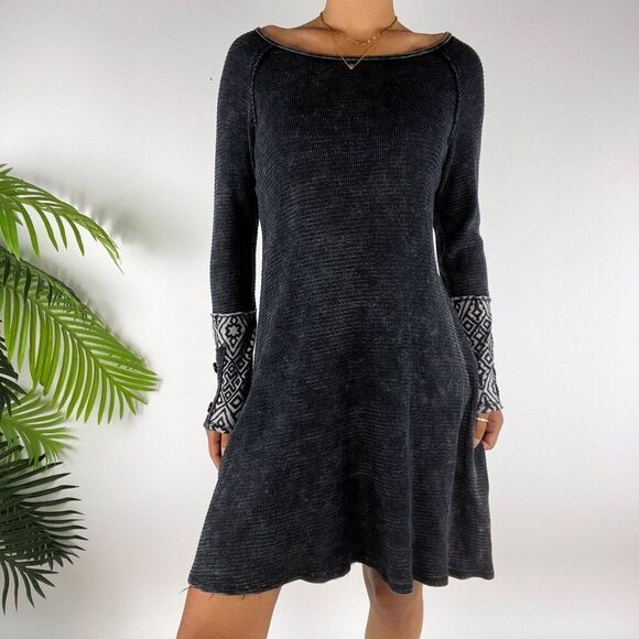 Able | Dresses | Vintage Gray Distressedfairy Grunge Hippie Long Sleeve ...